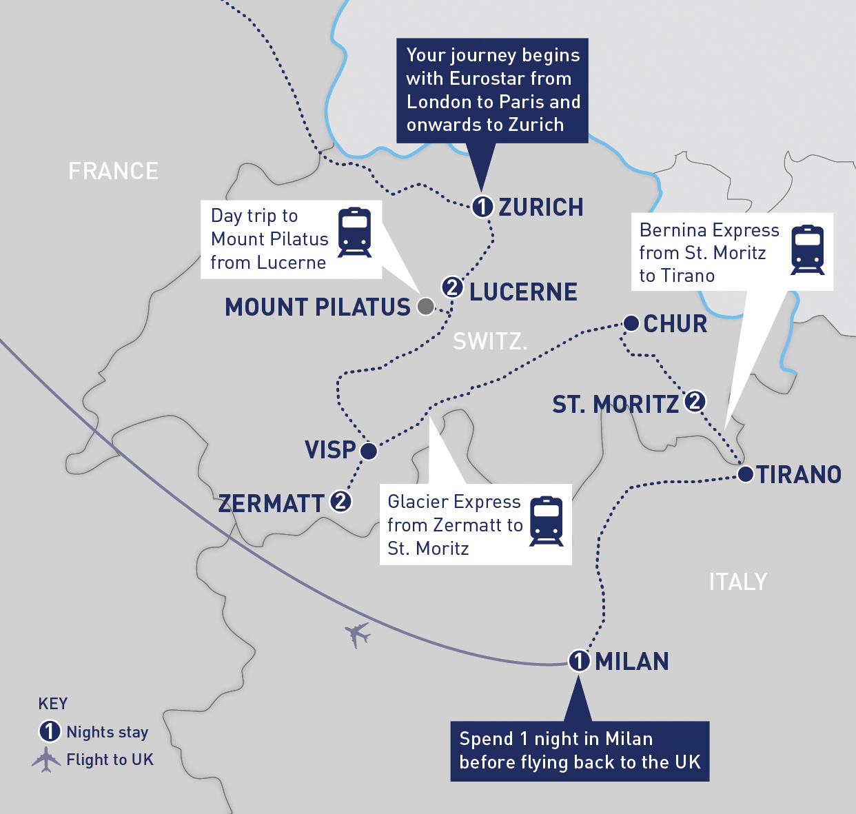 Map Lucerne To Zermatt